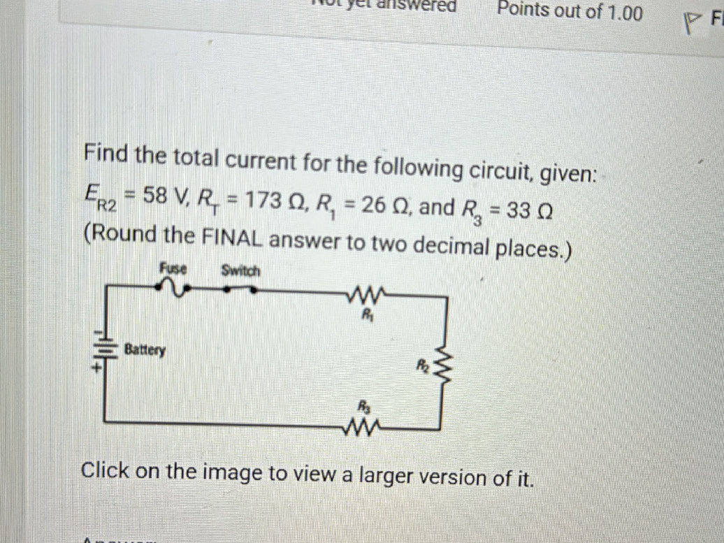 Find the total current for the following | StudyX