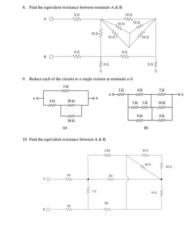 9. Reduce each of the circuits to a single | StudyX