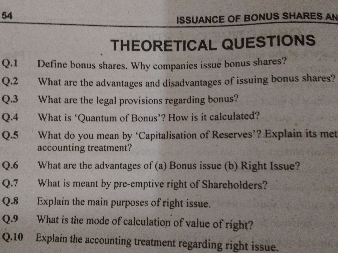ISSUANCE OF BONUS SHARES AND THEORETICAL | StudyX