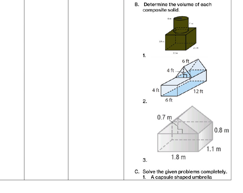 B. Determine the volume of each composite | StudyX