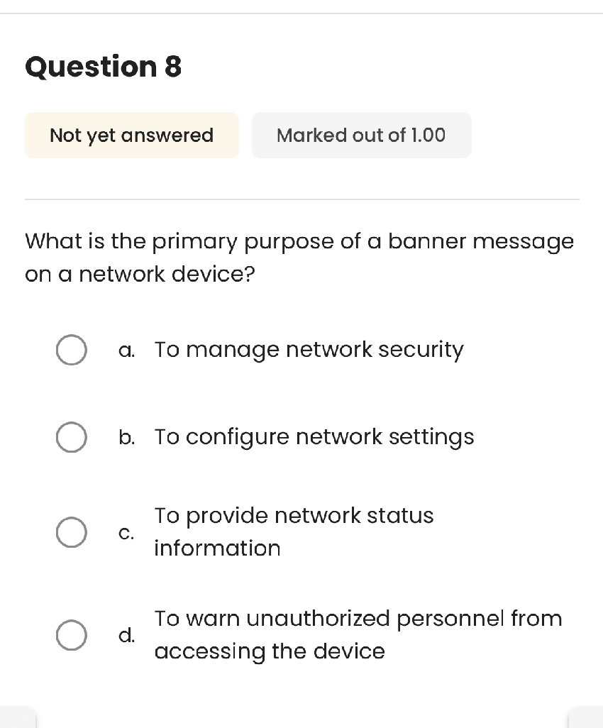 What is the primary purpose of a banner | StudyX