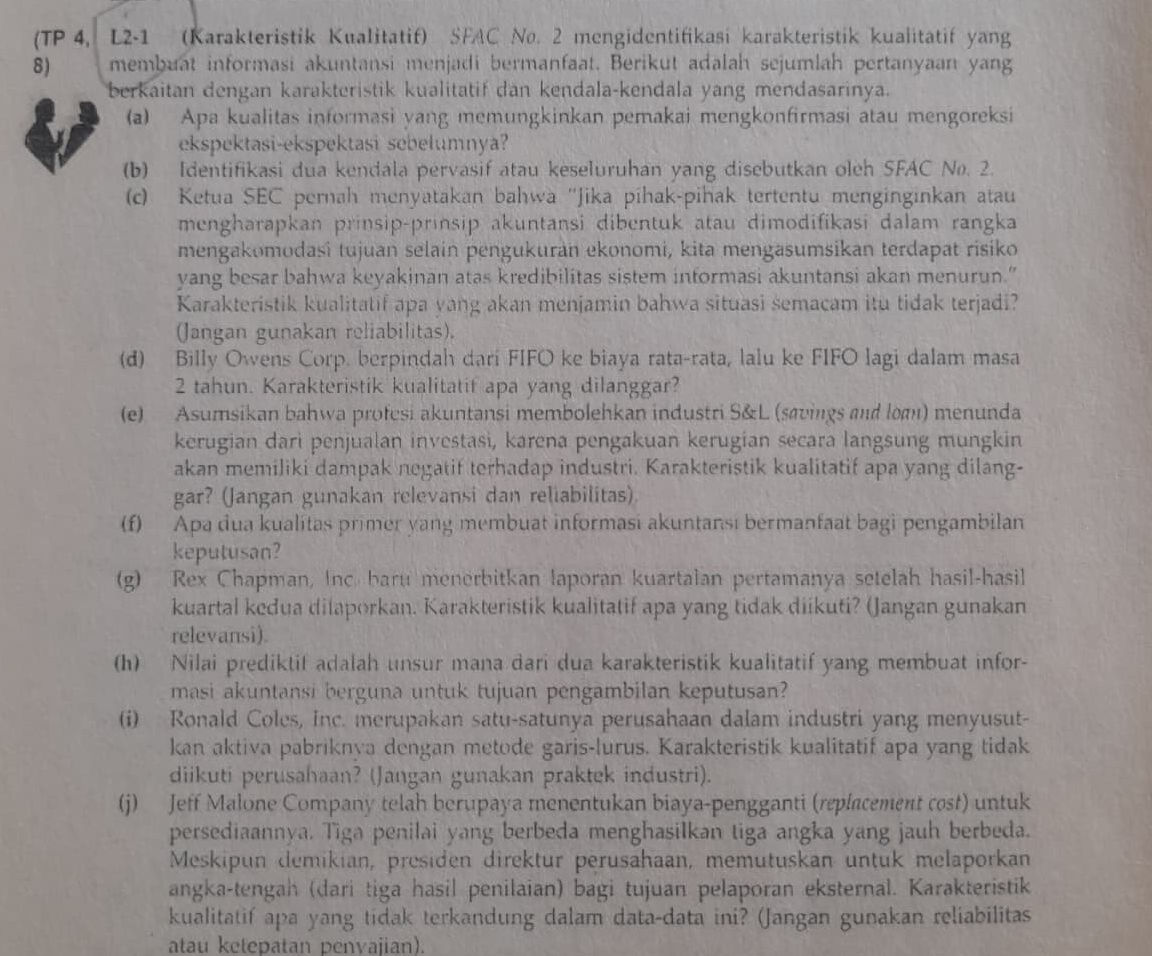 (TP 4, L2-1 (Karakteristik Kualitatif) SFAC | StudyX