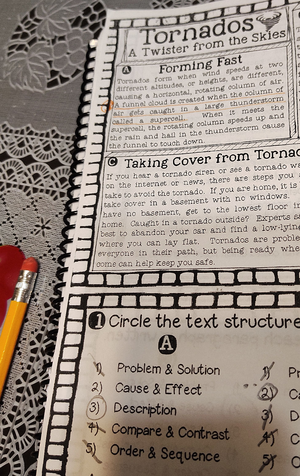 Circle the text structure 1) Problem | StudyX