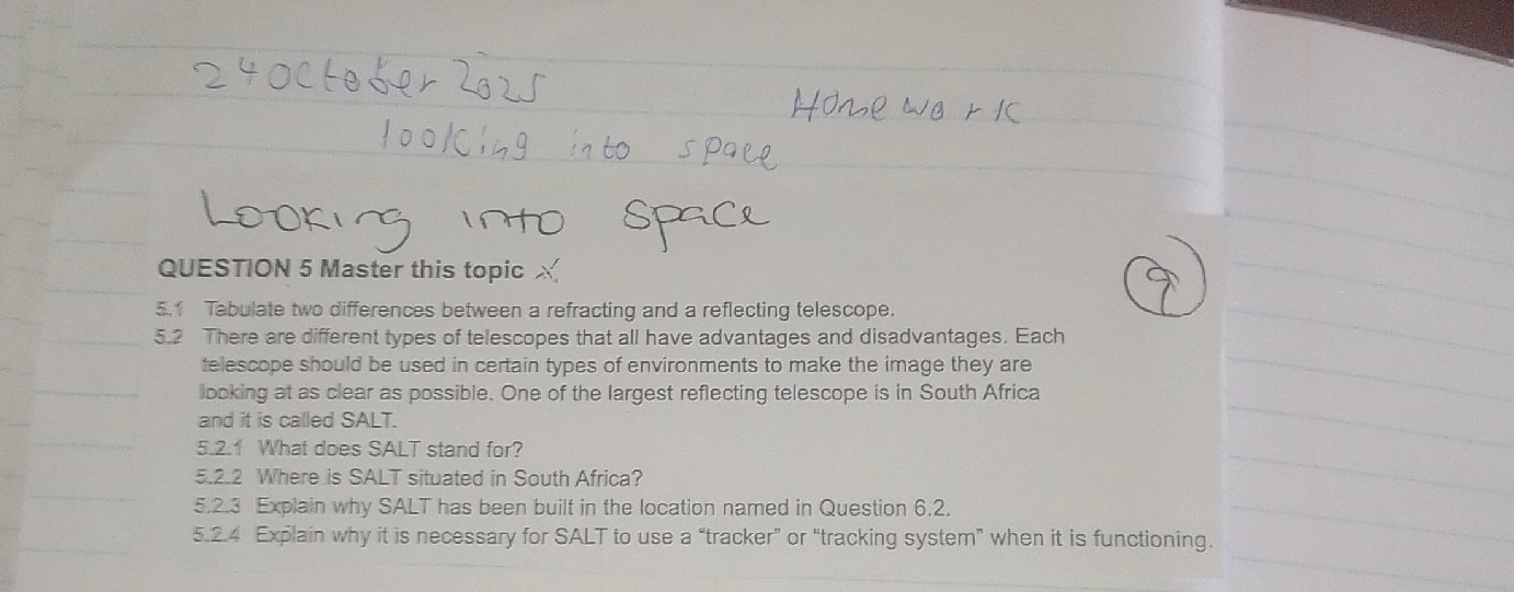 Handwritten notes: 24 October 2025 Homework | StudyX