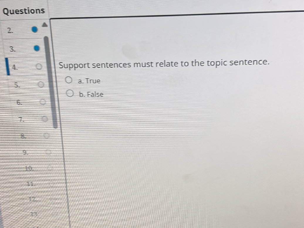 Support sentences must relate to the topic | StudyX