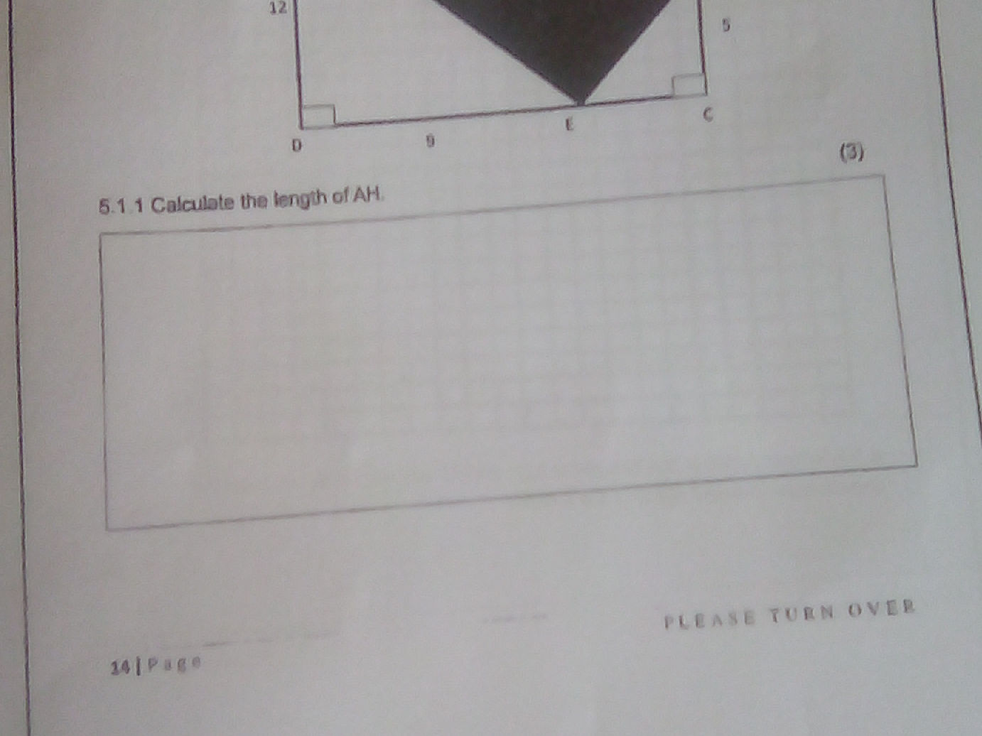 The diagram shows a shape with the following | StudyX