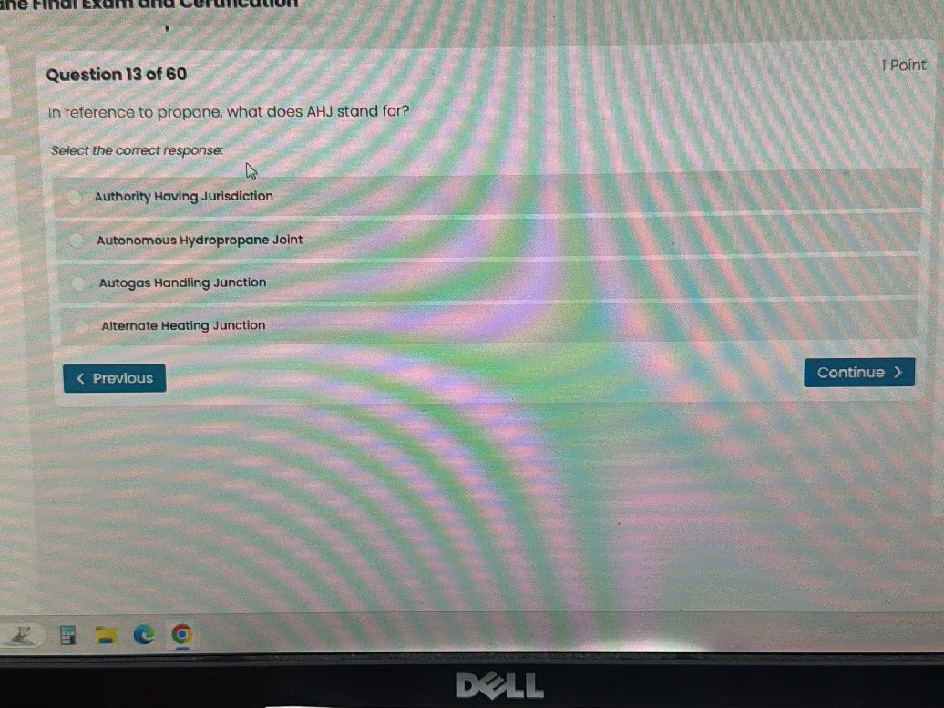 In reference to propane, what does AHJ stand | StudyX