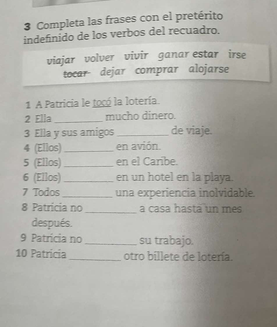 Completa las frases con el pretérito | StudyX