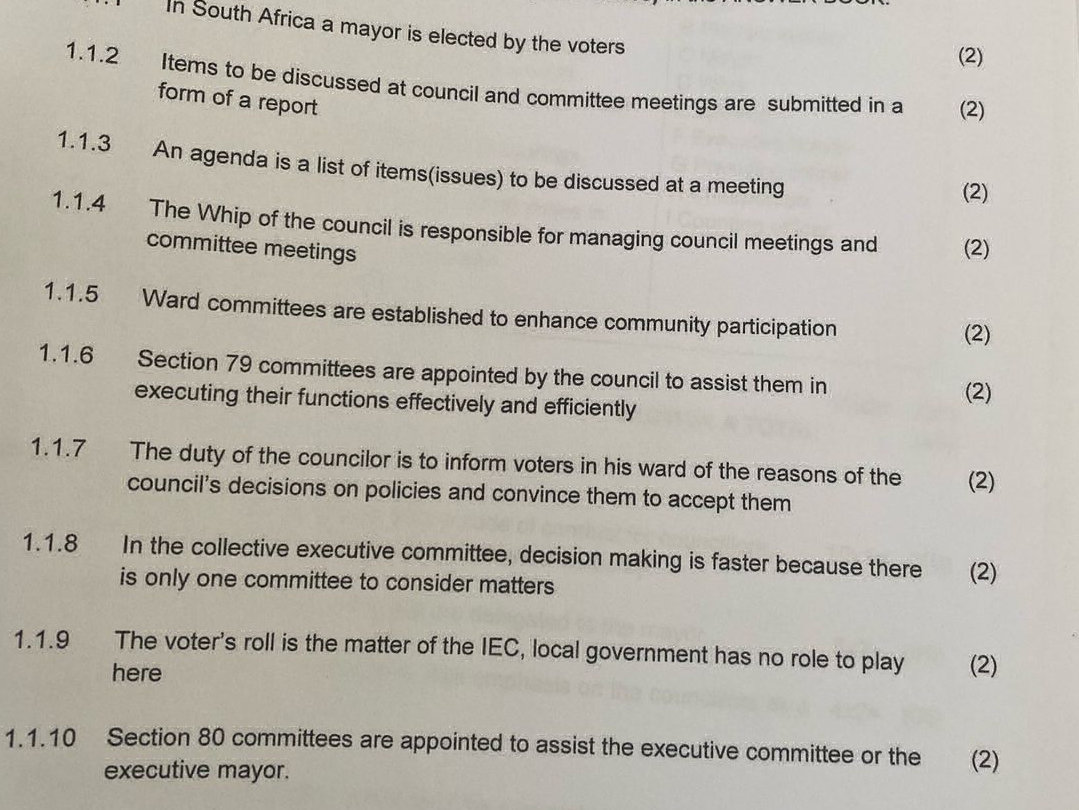 Indicate whether the following statements | StudyX