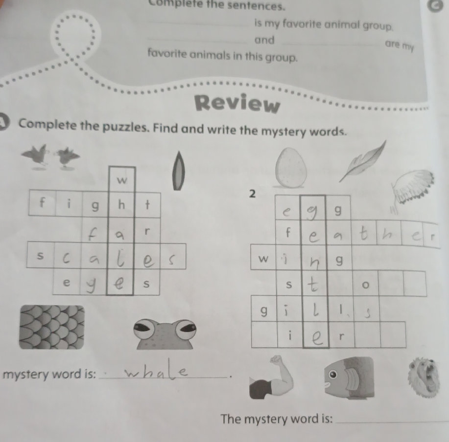 Review 1 Complete the puzzles. Find and | StudyX