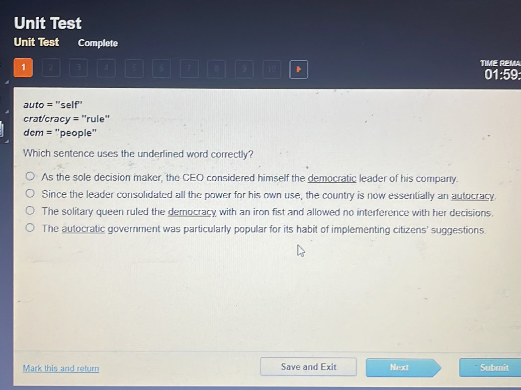 auto = "self" crat/cracy = "rule" dem = | StudyX