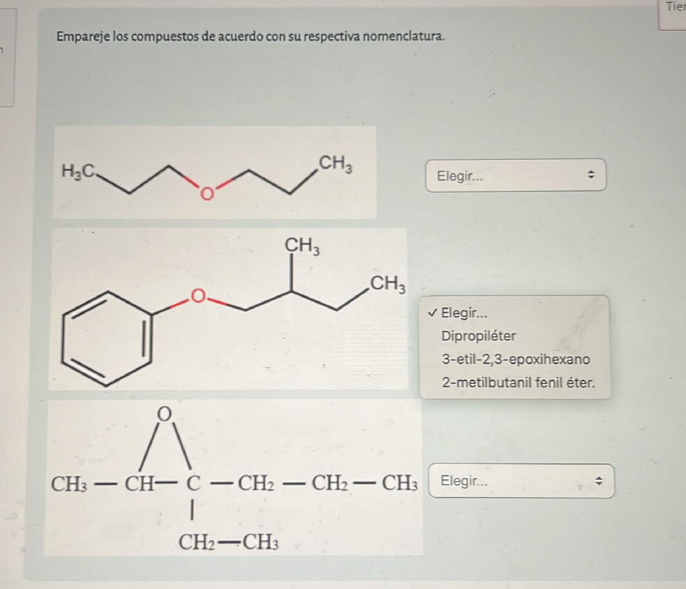 Empareje los compuestos de acuerdo con su | StudyX