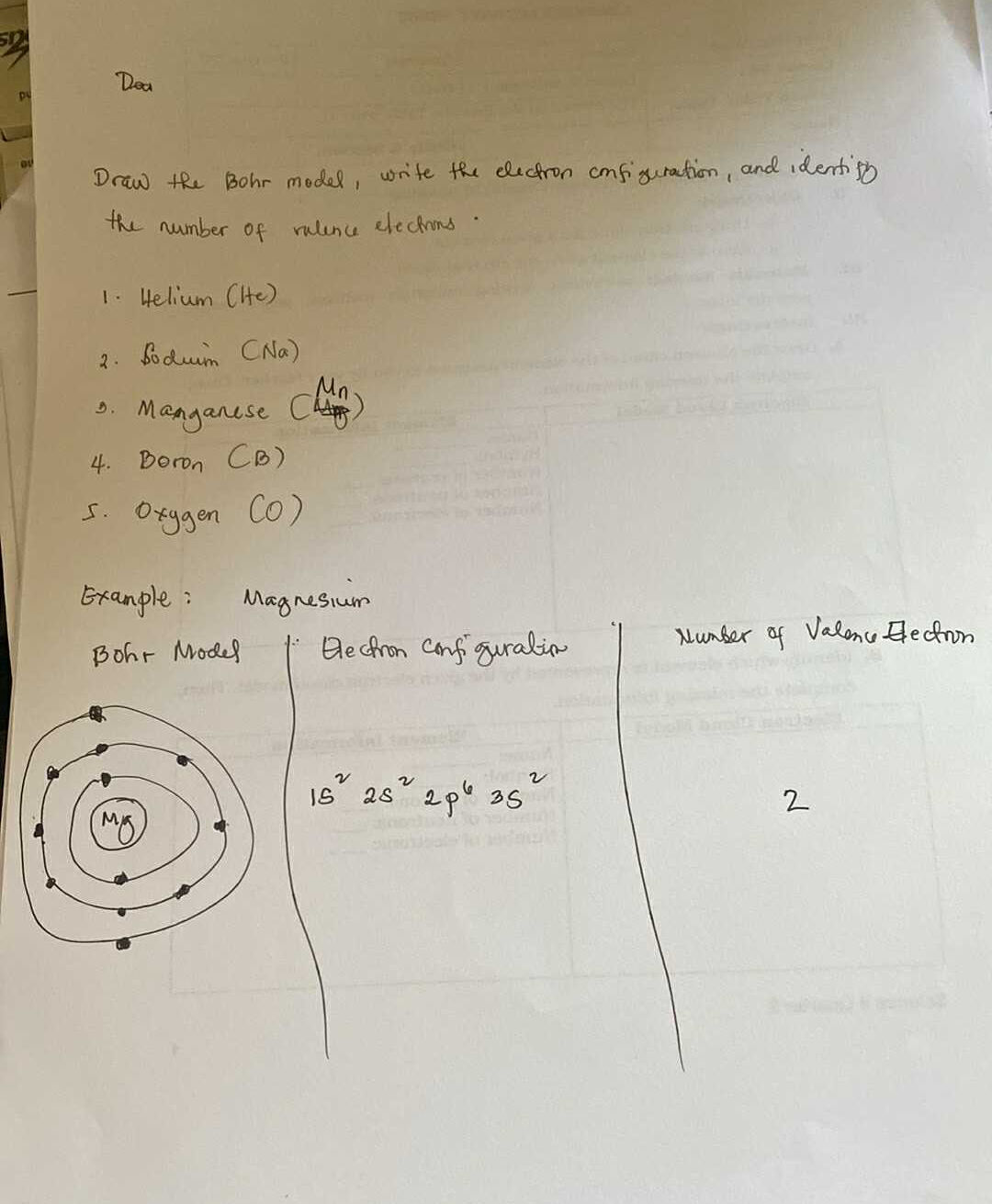 Dear Draw the Bohr model, write the | StudyX