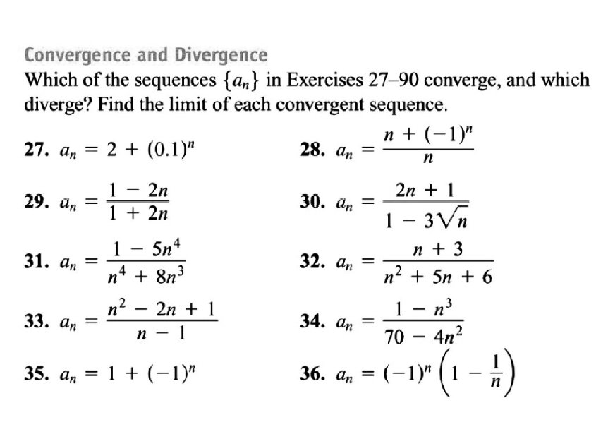 Convergence and Divergence Which of the | StudyX