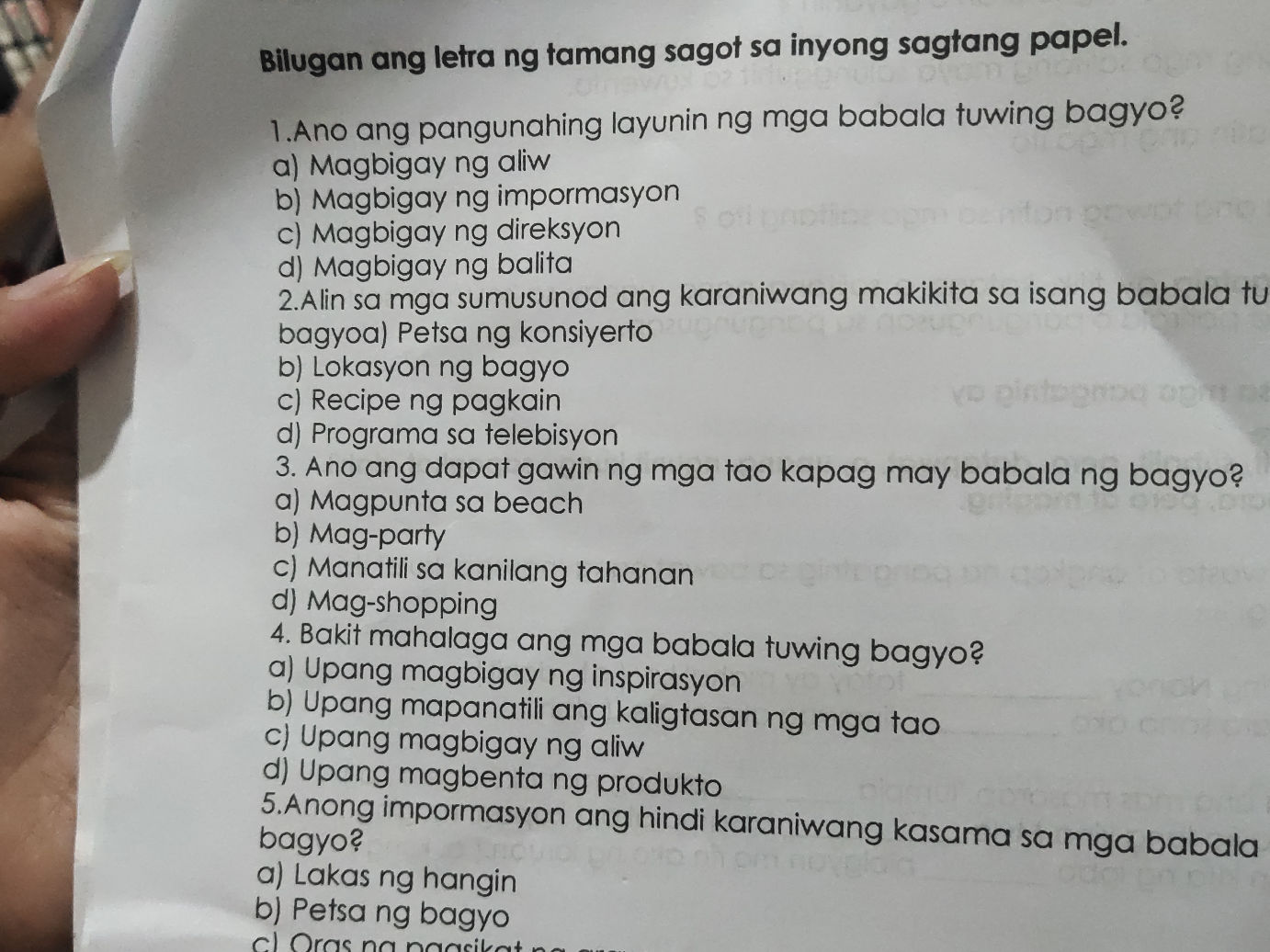 1. Ano ang pangunahing layunin ng mga babala | StudyX