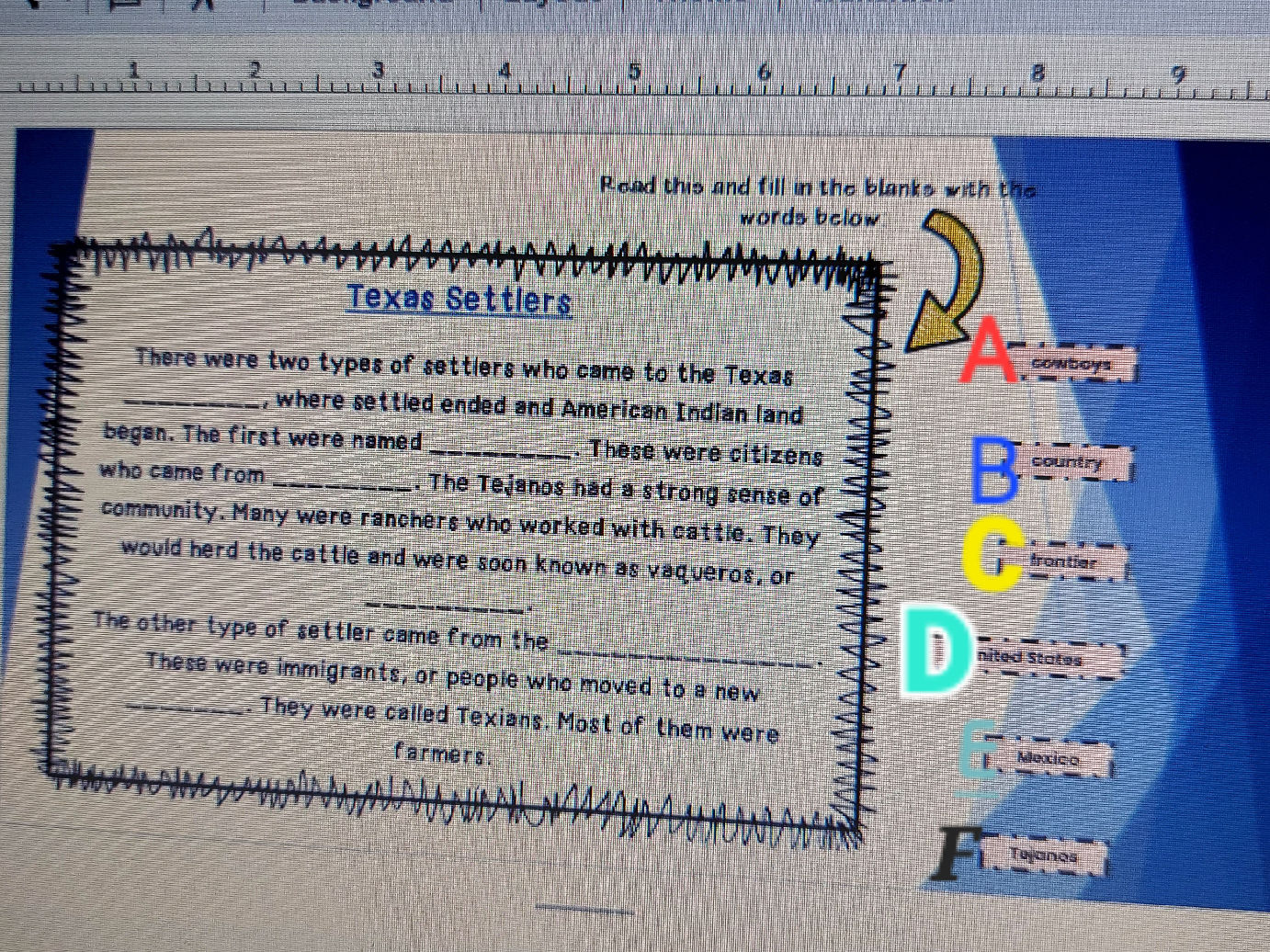 Read this and fill in the blanks with the | StudyX