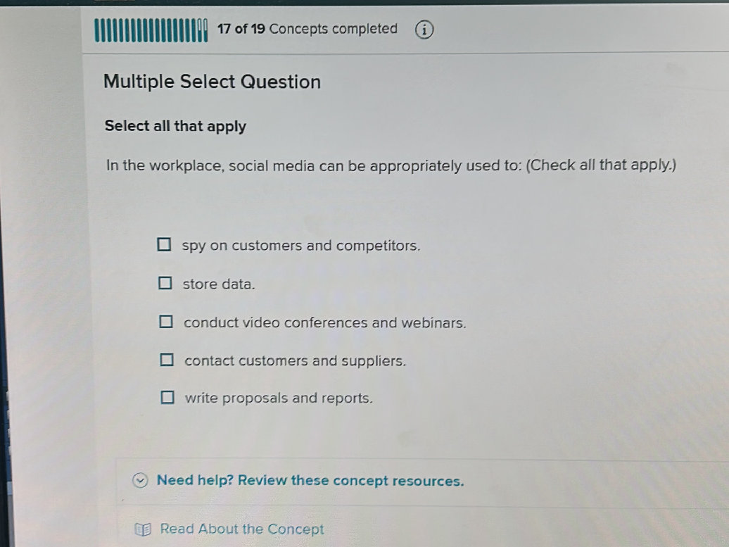 Multiple Select Question Select all that | StudyX