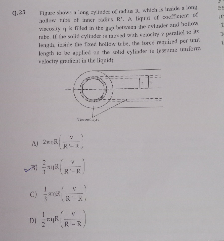 Figure shows a long cylinder of radius R,