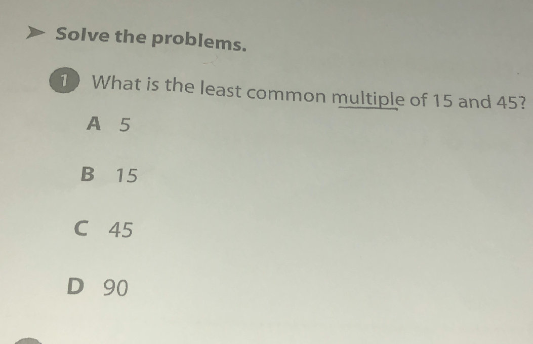 What is the least common multiple of 15 and | StudyX