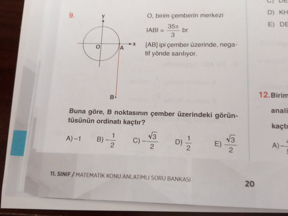 O, birim çemberin merkezi $$ {IABI} = {35 | StudyX