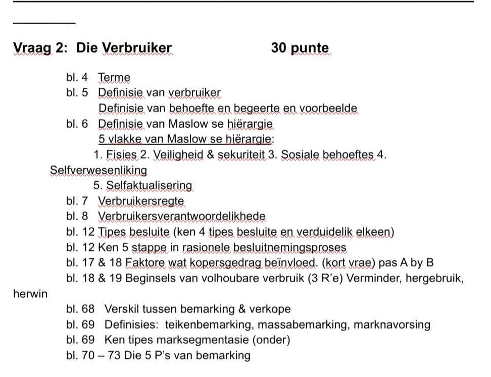 Vraag 2: Die Verbruiker (30 punte) bl. 4 | StudyX