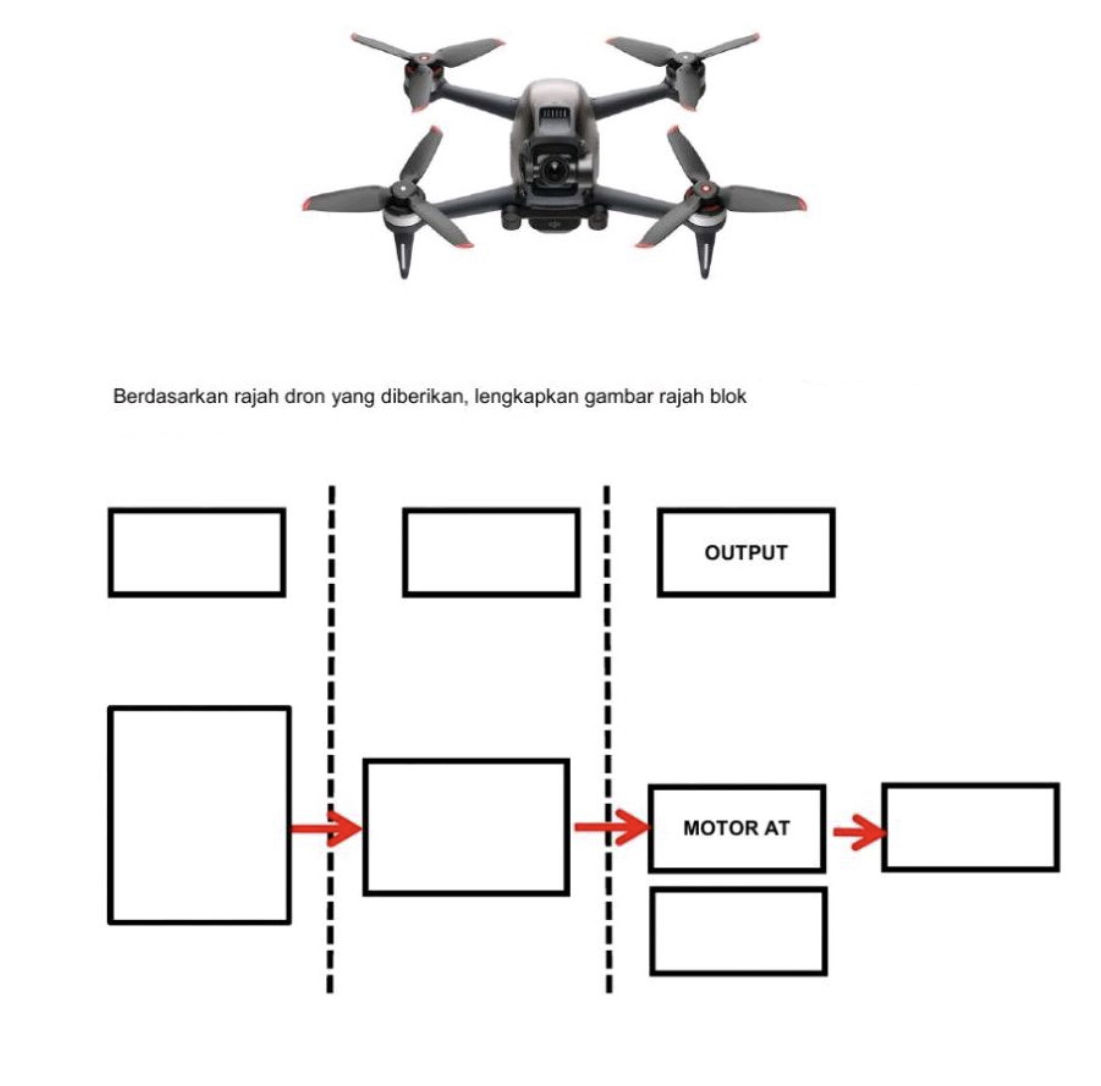 Berdasarkan rajah dron yang diberikan, | StudyX
