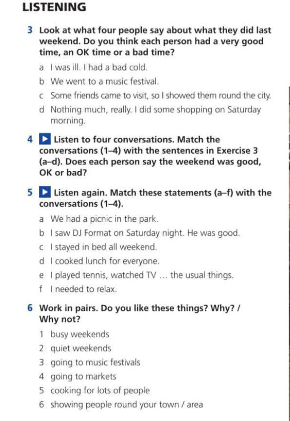 Listen to four conversations. Match the | StudyX