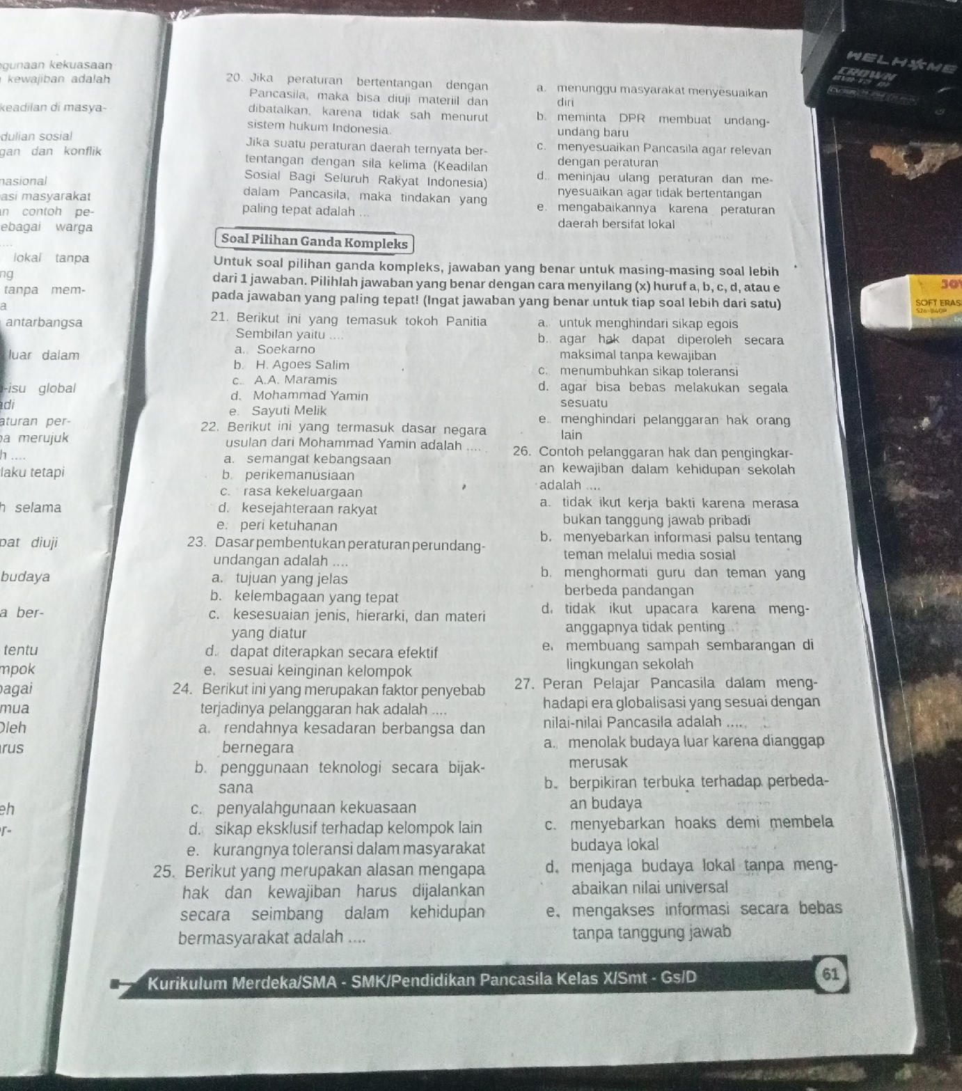 20. Jika peraturan bertentangan dengan | StudyX