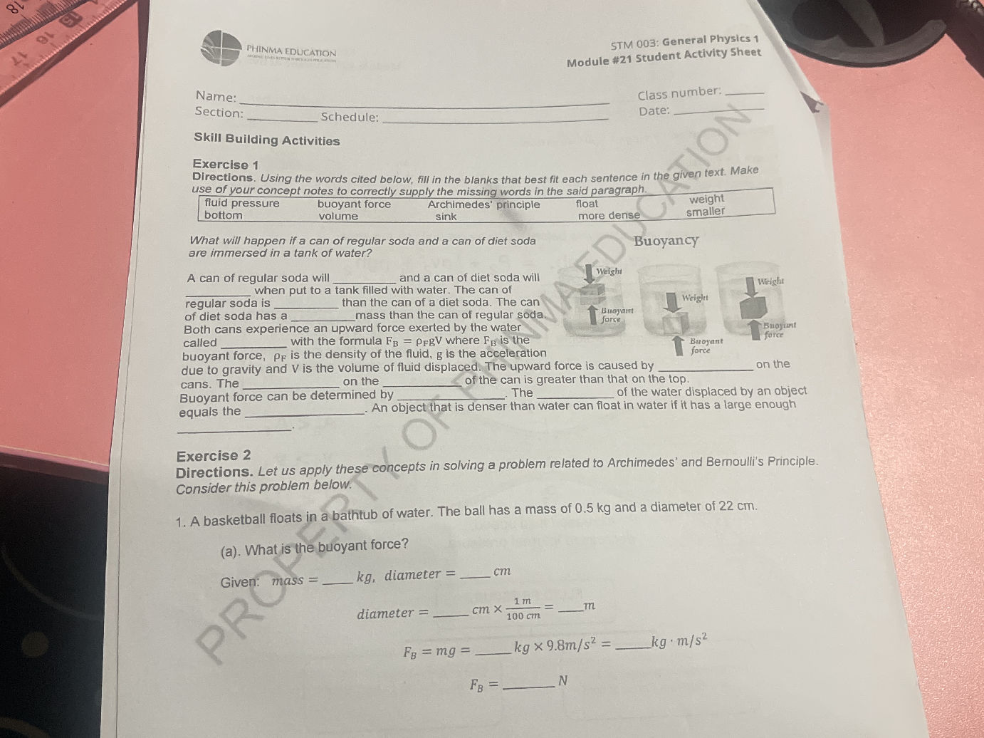 Exercise 1 Directions. Using the words cited | StudyX