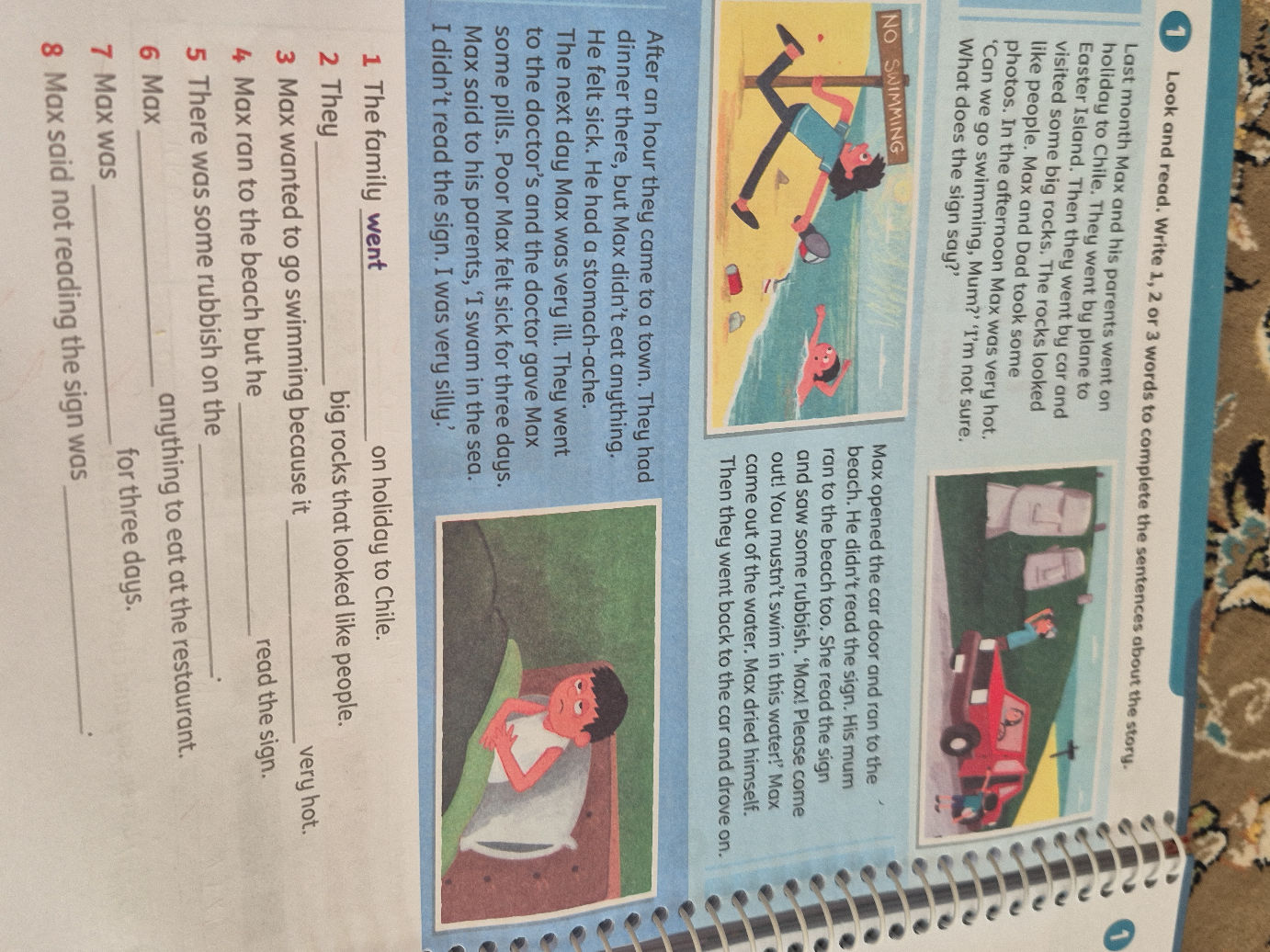 Look and read. Write 1, 2 or 3 words to | StudyX