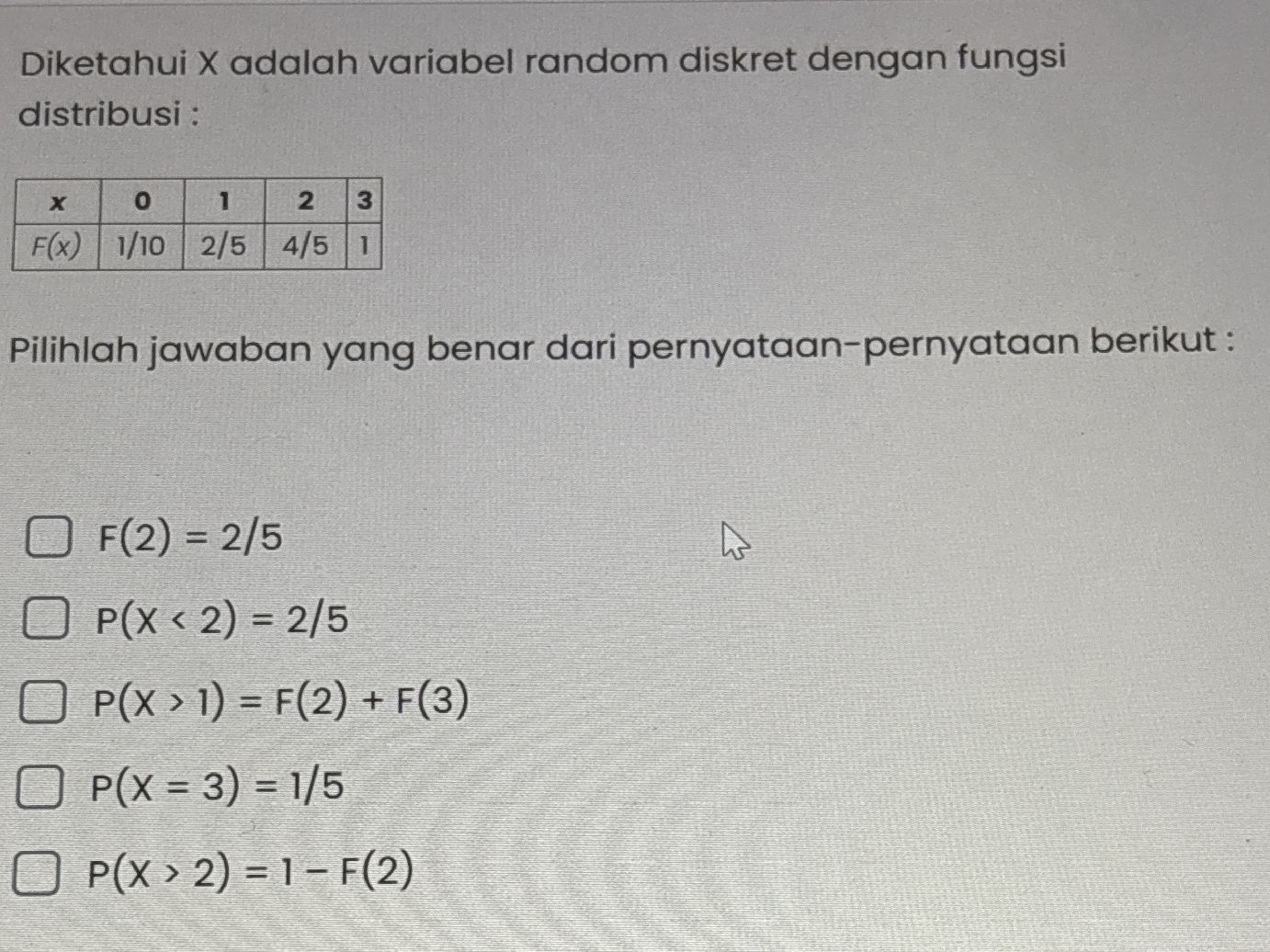 Diketahui X adalah variabel random diskret | StudyX