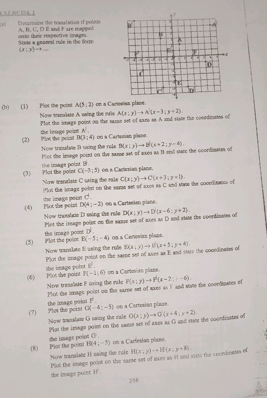 Determine the translation if points A, B, C, | StudyX