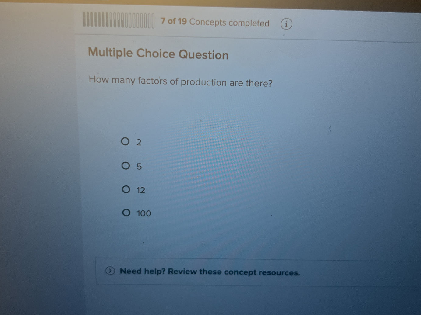Multiple Choice Question How many factors | StudyX