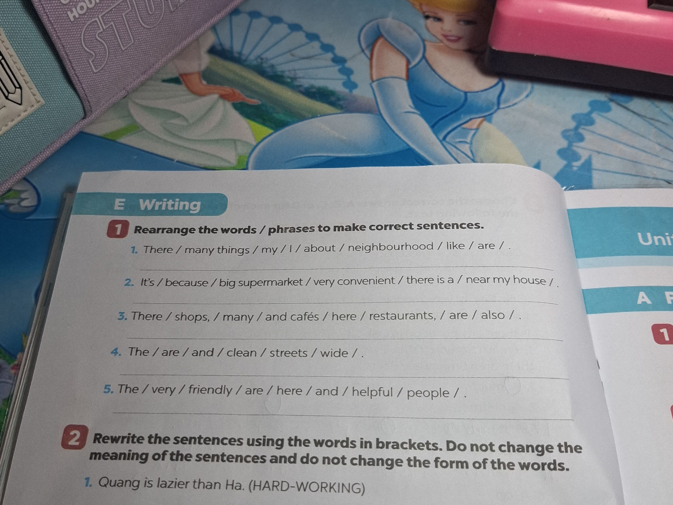 E Writing 1 Rearrange the words / phrases | StudyX