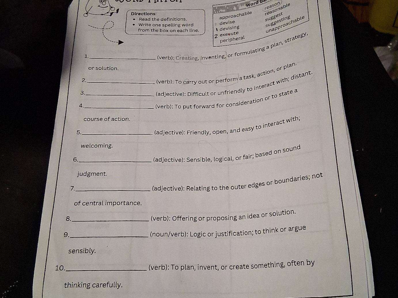 Directions: * Read the definitions. * | StudyX