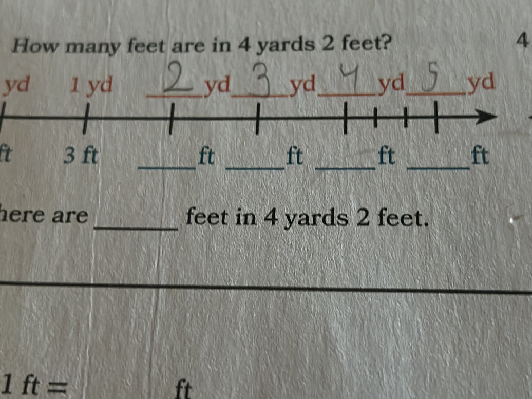 How many feet are in 4 yards 2 feet? (A | StudyX