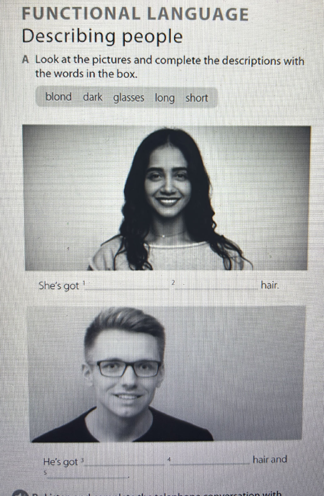 FUNCTIONAL LANGUAGE Describing people A Look | StudyX