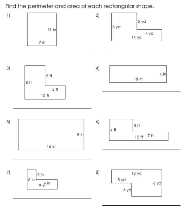 Find the perimeter and area of each | StudyX