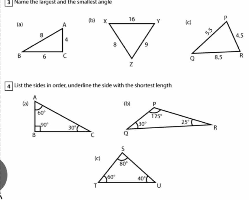 3 Name the largest and the smallest angle | StudyX