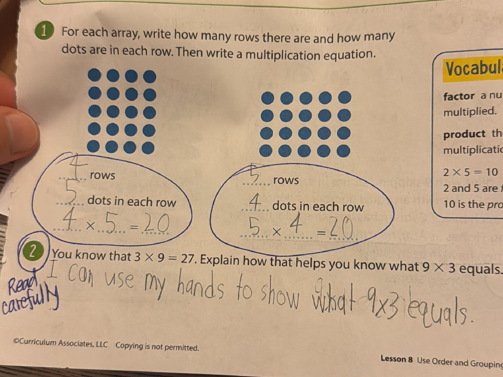 For each array, write how many rows there | StudyX
