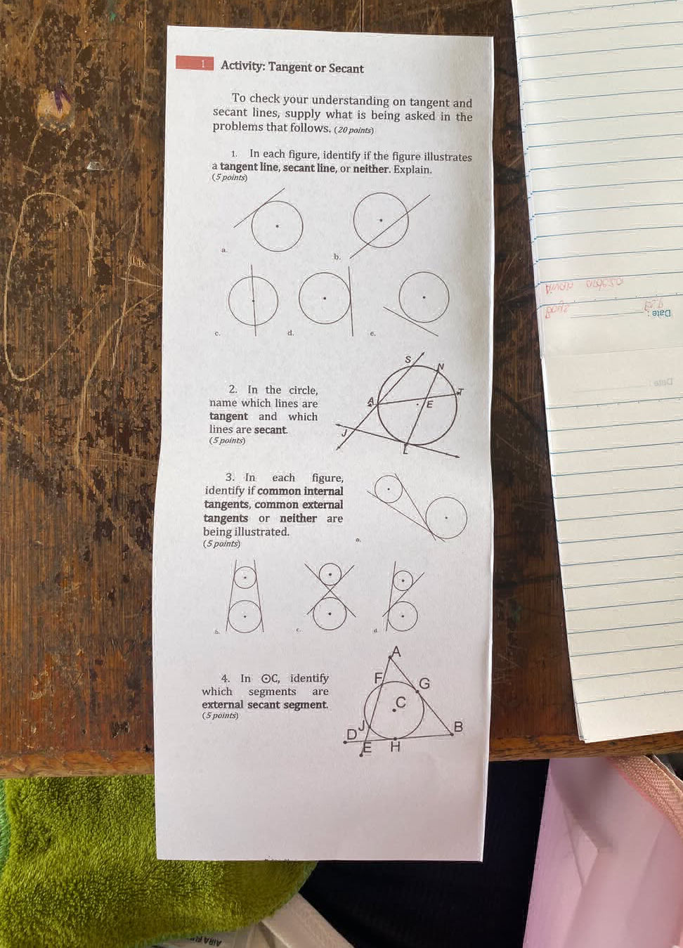 Activity: Tangent or Secant To check your | StudyX
