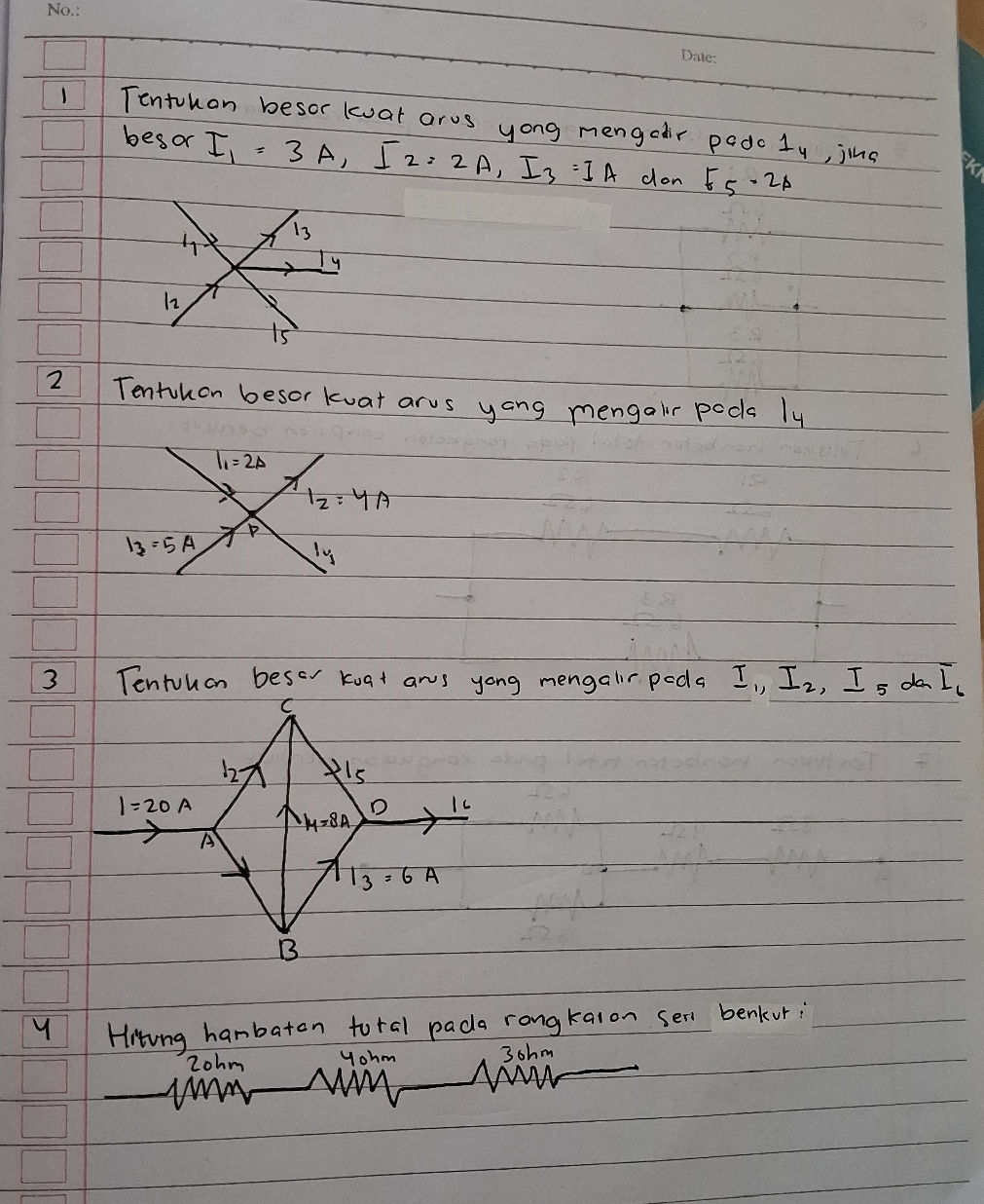 Tentukan besar kuat arus yang mengalir pada | StudyX