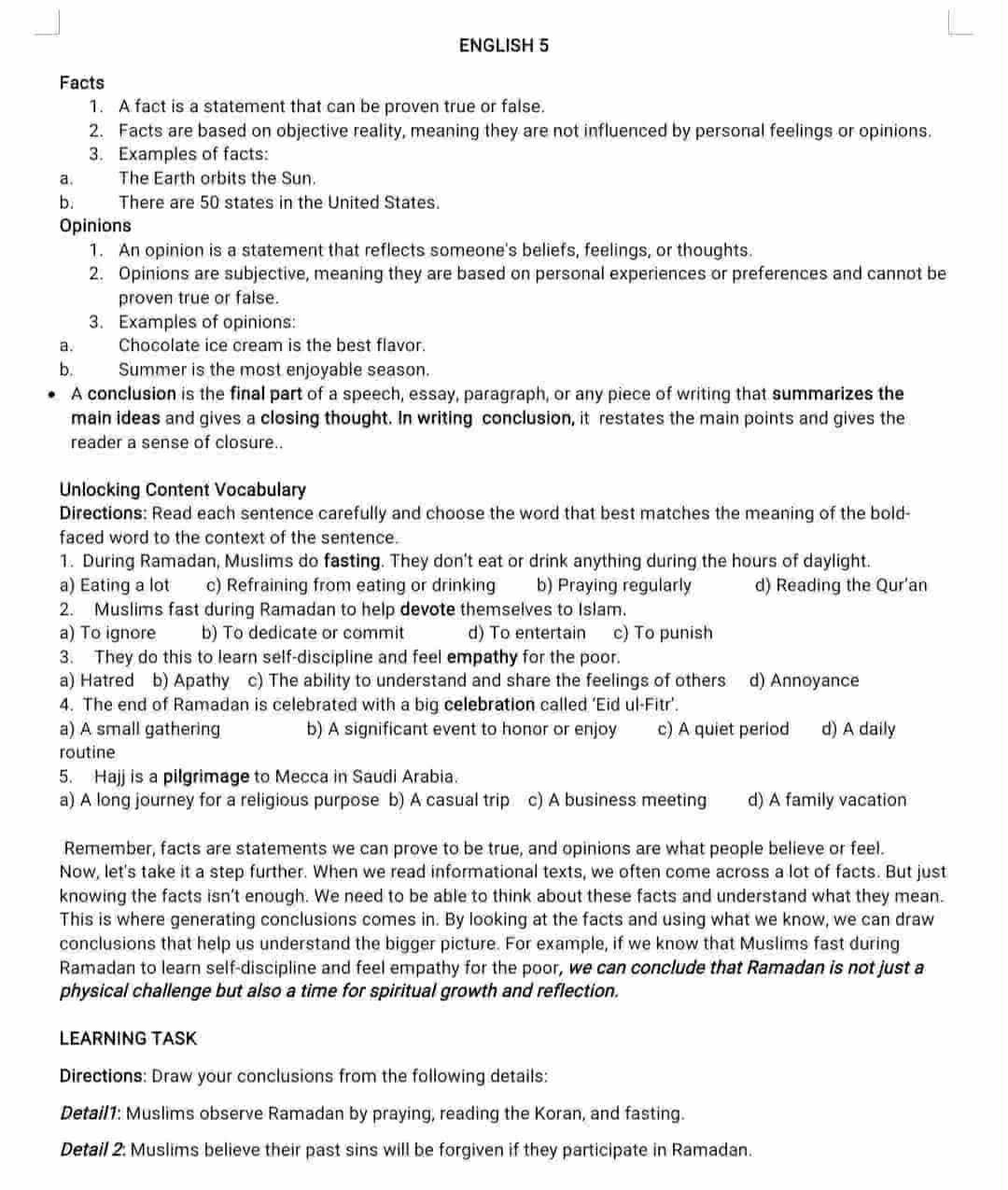 Unlocking Content Vocabulary Directions: | StudyX