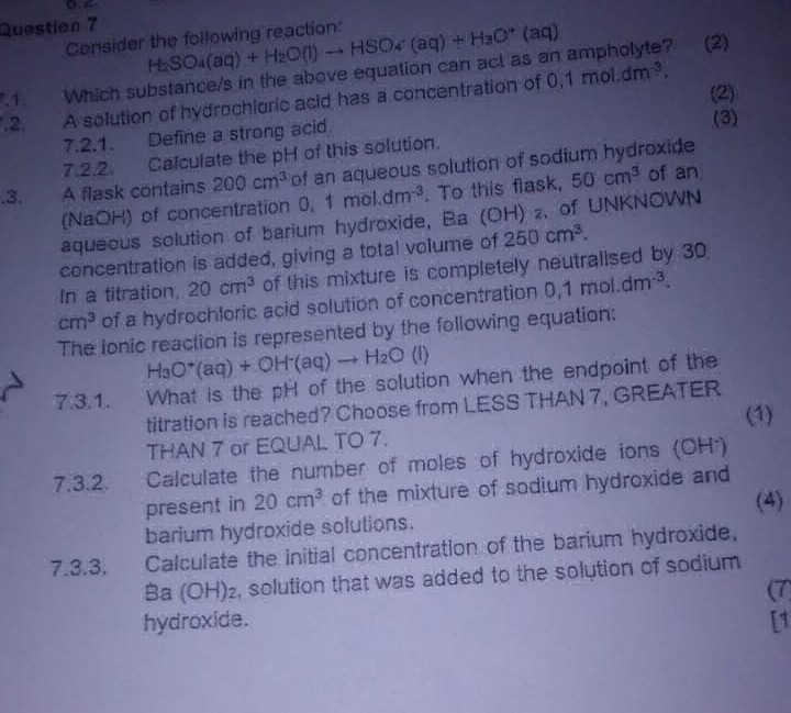 Question 7 Consider the following reaction: | StudyX