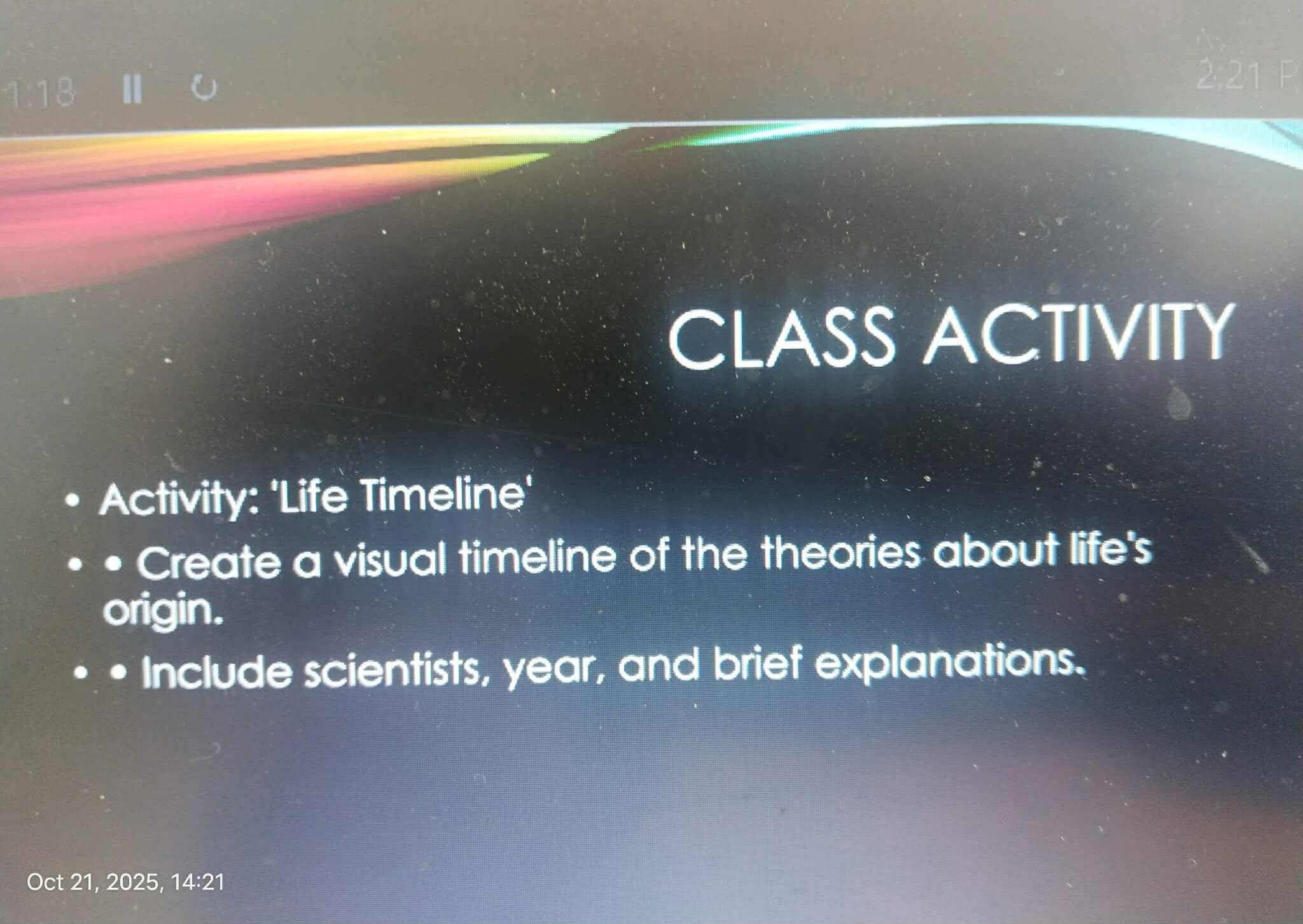 CLASS ACTIVITY Activity: 'Life Timeline' * | StudyX