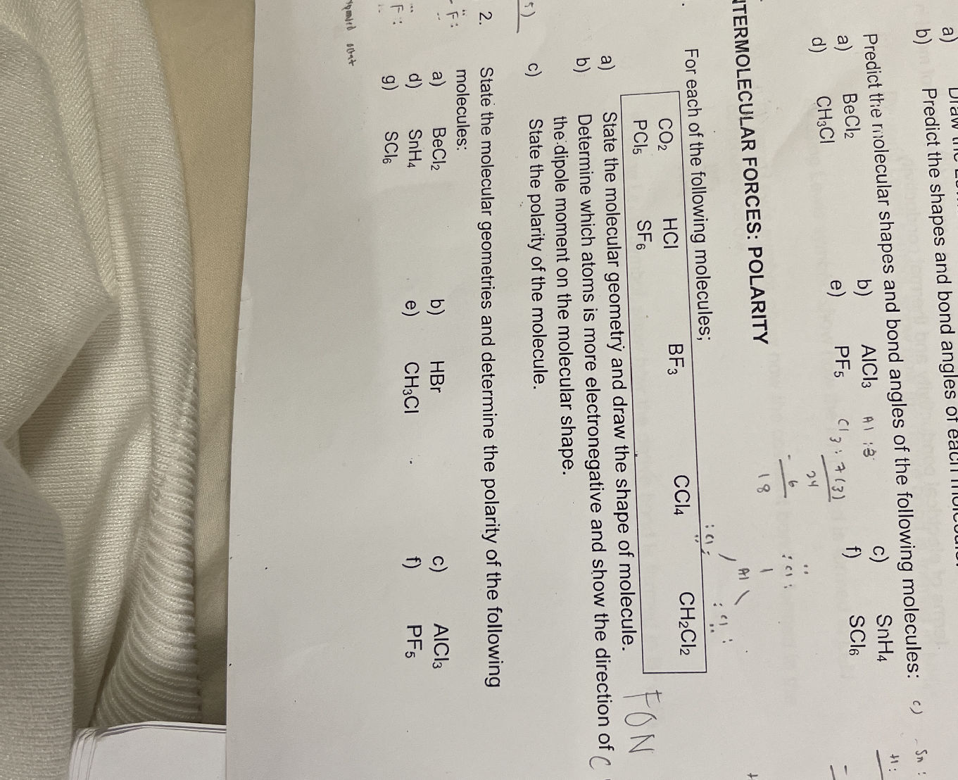 a) Draw the Lewis structure b) Predict the | StudyX