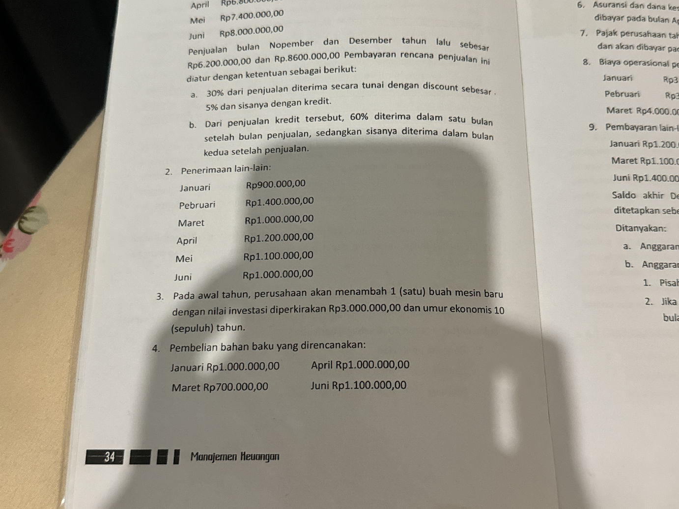 Penjualan bulan Nopember dan Desember tahun | StudyX