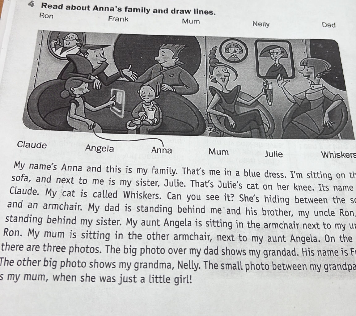 Read about Anna's family and draw lines. | StudyX
