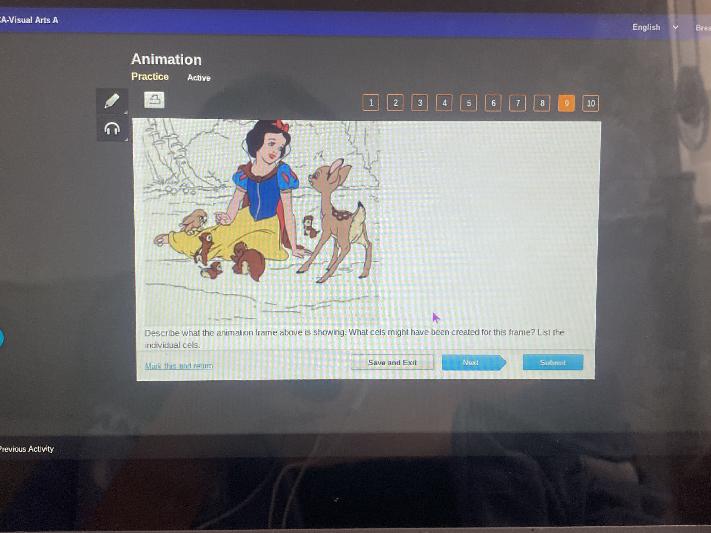 Describe what the animation frame above is
