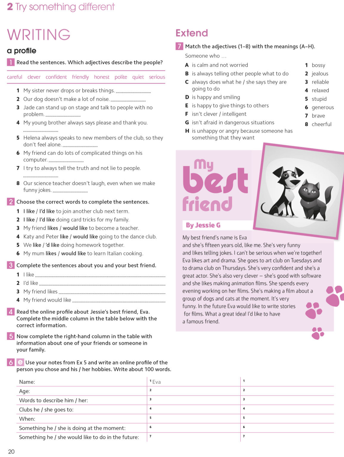 Read the sentences. Which adjectives | StudyX